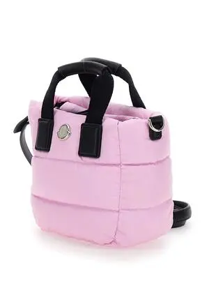 Moncler Micro Caradoc Crossbody Bag In Tech Fabric - Pink