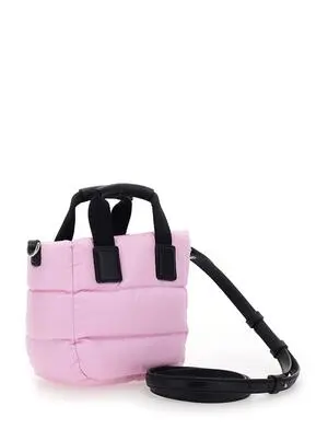 Moncler Micro Caradoc Crossbody Bag In Tech Fabric - Pink