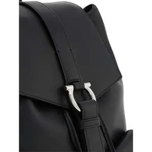 FERRAGAMO Gancini Flap Leather Backpack