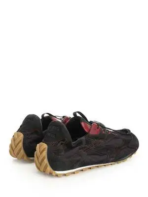Bottega Veneta Orbit Flash Suede And Nylon Sneakers - Black