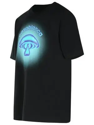 Casablanca Airbrush Mushroom' Cotton T-shirt - Black