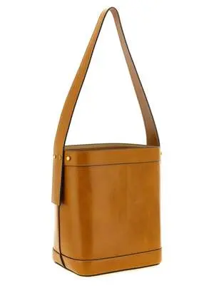 Versace Small "pivot" Bucket Bag With Medusa Cameo Detail - Brown