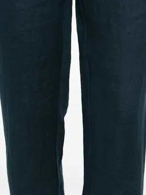 Kiton Linen Drawstring Waist Pants - Blue