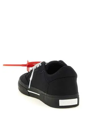 Off-White Vulcanized Canvas Sneakers With Contrast Suede Logo