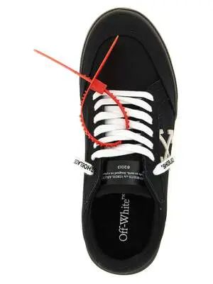 Off-White Vulcanized Canvas Sneakers With Contrast Suede Logo