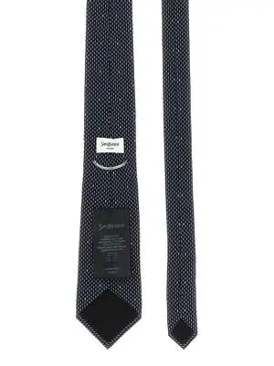 Saint Laurent Polka Dot Silk Crêpe Tie