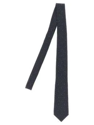 Saint Laurent Polka Dot Silk Crêpe Tie - Blue