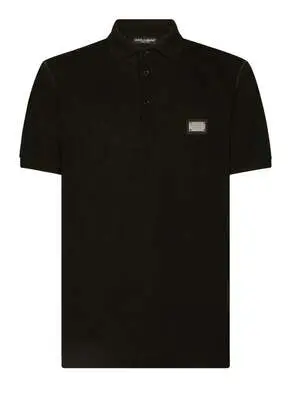 Dolce & Gabbana Polo Shirt With Appliqu - Black
