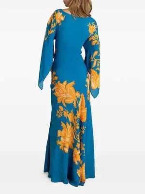 Etro Long One-shoulder Floral Print Gown