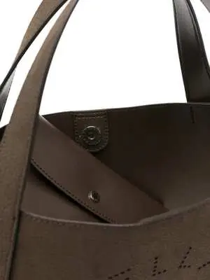 Stella McCartney Tote Bag With Perforated Logo - Brown