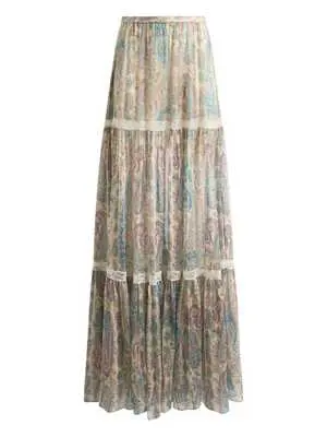 Etro Long Skirt With Paisley Print - Multicolor