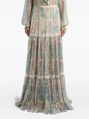 Etro Long Skirt With Paisley Print - Multicolor
