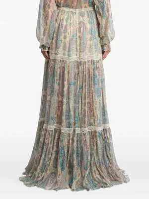 Etro Long Skirt With Paisley Print - Multicolor