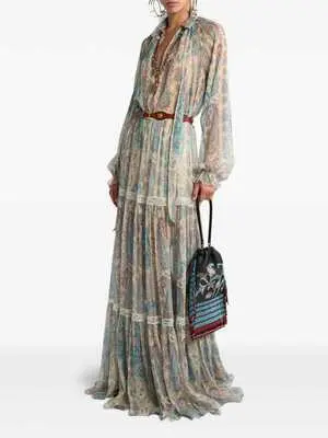Etro Long Skirt With Paisley Print - Multicolor
