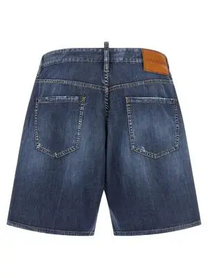 Dsquared2 Distressed Denim Bermuda Shorts - Blue