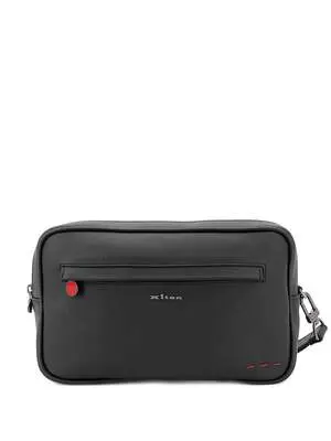 Kiton Calfskin Zip-up Clutch - Black