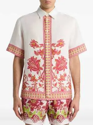 Etro Geometric Floral Linen Shirt