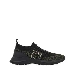 FERRAGAMO Low-top Gancini Detail Trainers - Black