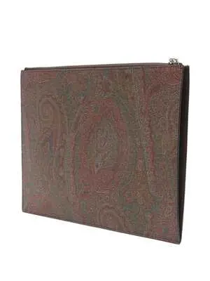 Etro Clutch Bag With Embroidered Logo And Paisley Print