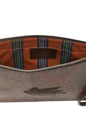 Etro Clutch Bag With Embroidered Logo And Paisley Print