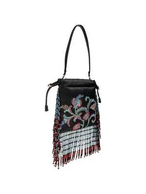 Etro Kalispera Small Beaded Tote Bag - Black