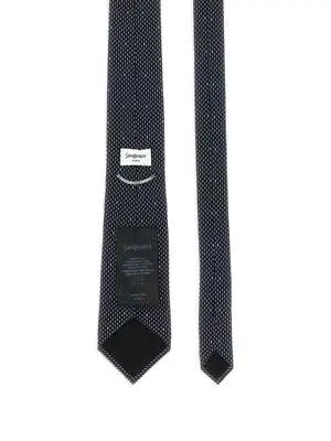 Saint Laurent Silk Crepe Micro Dotted Dash Neck Tie