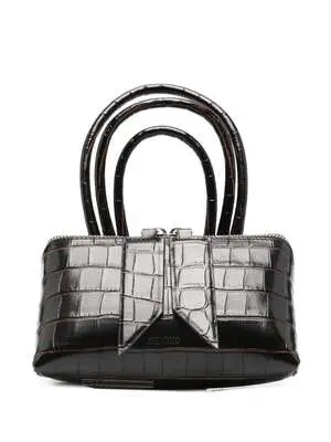 Attico Mini Friday Bag With Crocodile Effect - Brown