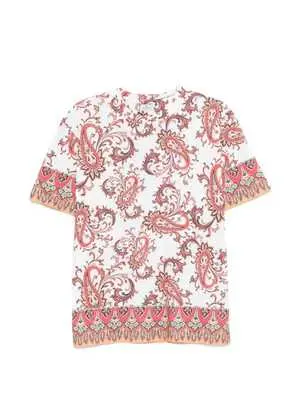 Etro T-shirt With Paisley Trim - Multicolor