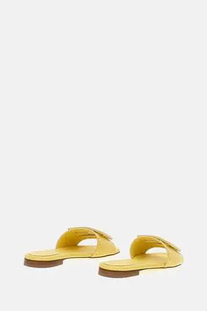Fendi Leather Slides With Ff Baguette Motif