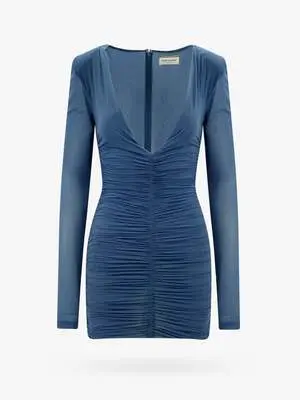 Saint Laurent Draped Fabric Dress - Multicolor