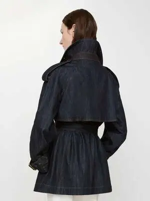 Burberry Fitzrovia" Denim Trench Coat - Blue