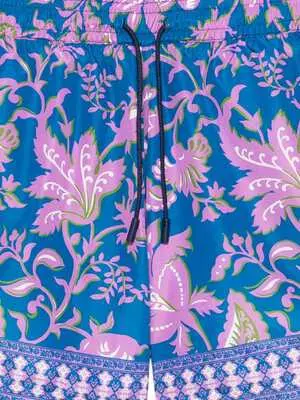 Etro Swim Shorts With Floral Print Trim - Multicolor