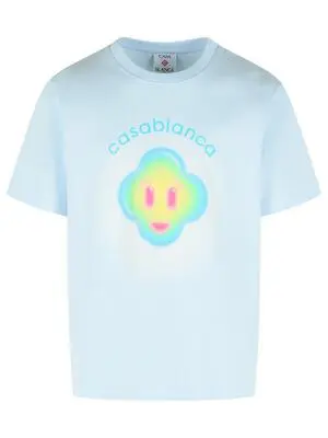 Casablanca Casablanca 'Airbrush Smiley' Light Blue Cotton T-Shirt Men Blue