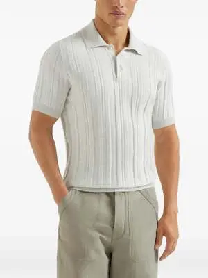 Brunello Cucinelli Ribbed Knit Polo Shirt