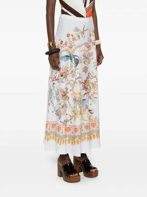 Etro Long Floral Silk Semi-circle Skirt - Multicolor