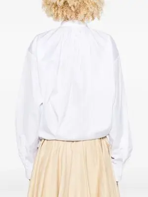 Dries Van Noten Cotton Shirt With Drawstring Waist - White
