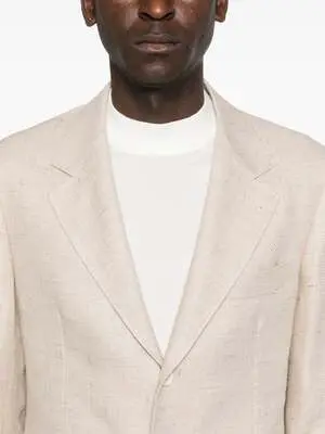 Brunello Cucinelli Deconstructed Jacket In Silk, Linen, And Wool - Multicolor