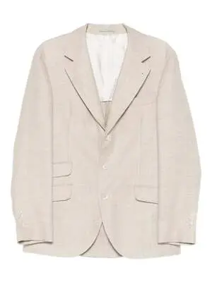 Brunello Cucinelli Deconstructed Jacket In Silk, Linen, And Wool - Multicolor
