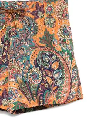 Etro Drawstring Swim Shorts With Paisley Print - Multicolor