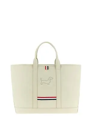 Thom Browne Medium Tool Bag In Grained Leather