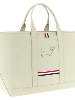 Thom Browne Medium Tool Bag In Grained Leather