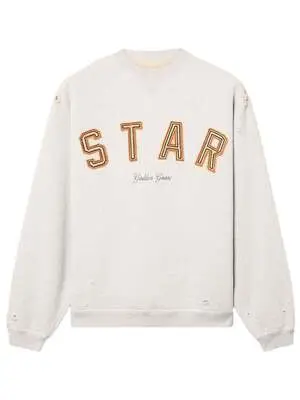 GOLDEN GOOSE Melange Cotton Embroidered Star Sweatshirt - Gray