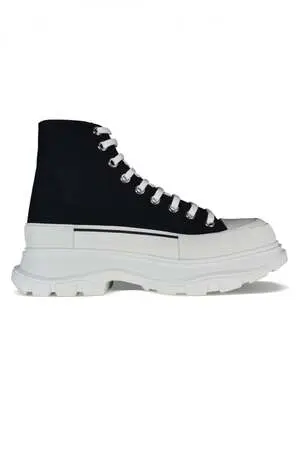 Alexander McQueen Tread Slick High Top Canvas Sneakers - Black