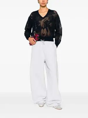 Dries Van Noten Torion Lace V-neck Sweater
