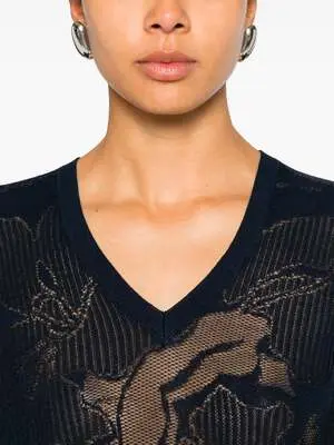 Dries Van Noten Torion Lace V-neck Sweater