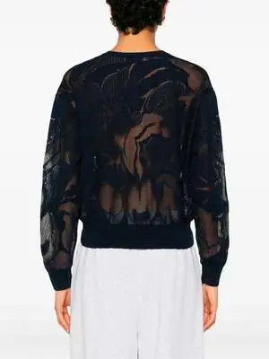 Dries Van Noten Torion Lace V-neck Sweater