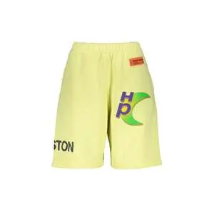 Heron Preston Cotton Printed Detail Shorts - Yellow