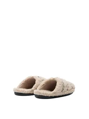 Moon Boot Teddy Slippers With Lace-up Detail - Multicolor