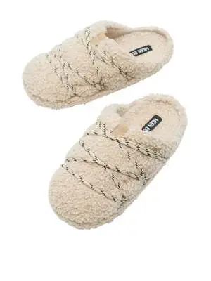 Moon Boot Teddy Slippers With Lace-up Detail - Multicolor