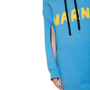 Marni Oversized Hooded Sweatshirt With Kangaroo Pocket And Logo Detail